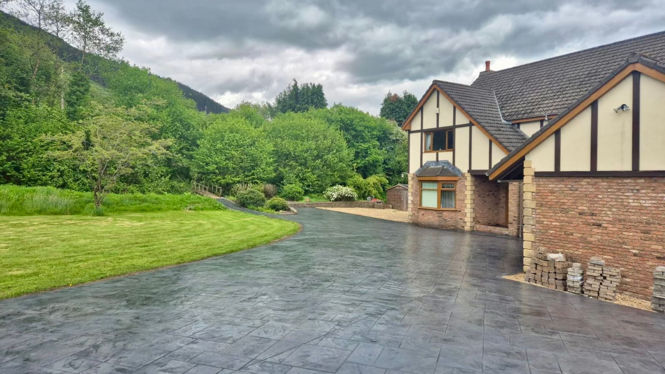 Steel Grey Imprinted Concrete in Neath - May 2025